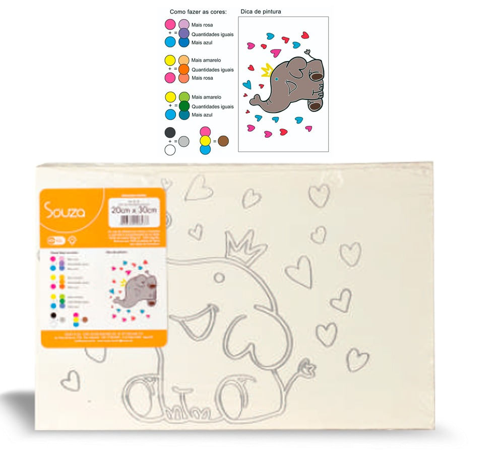 TELA RISCADA SOUZA 20X30 8153 ELEFANTE 8155